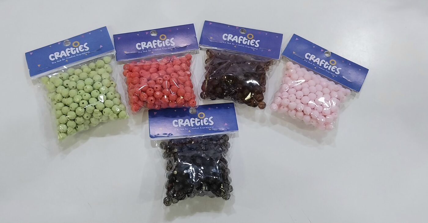 8MM ROUND CUT BEAD COLS 50 GR APPROX - CRAFTIES HOBBYCRAFT LIMITED